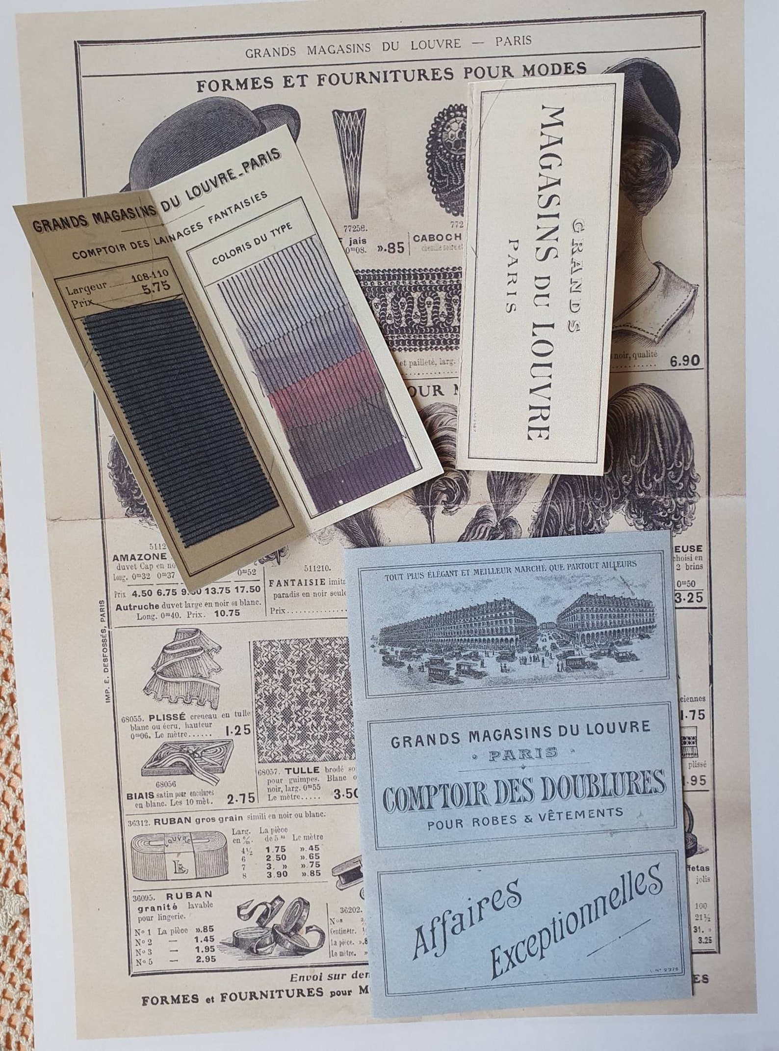 Grand Magasins Du Louvre Paris- 11 French Journal and Ephemera Pages ...