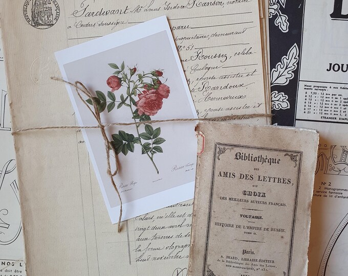 Pack of Antique French Documents - 7 Assorted Double Sheets - 28 Sides ...