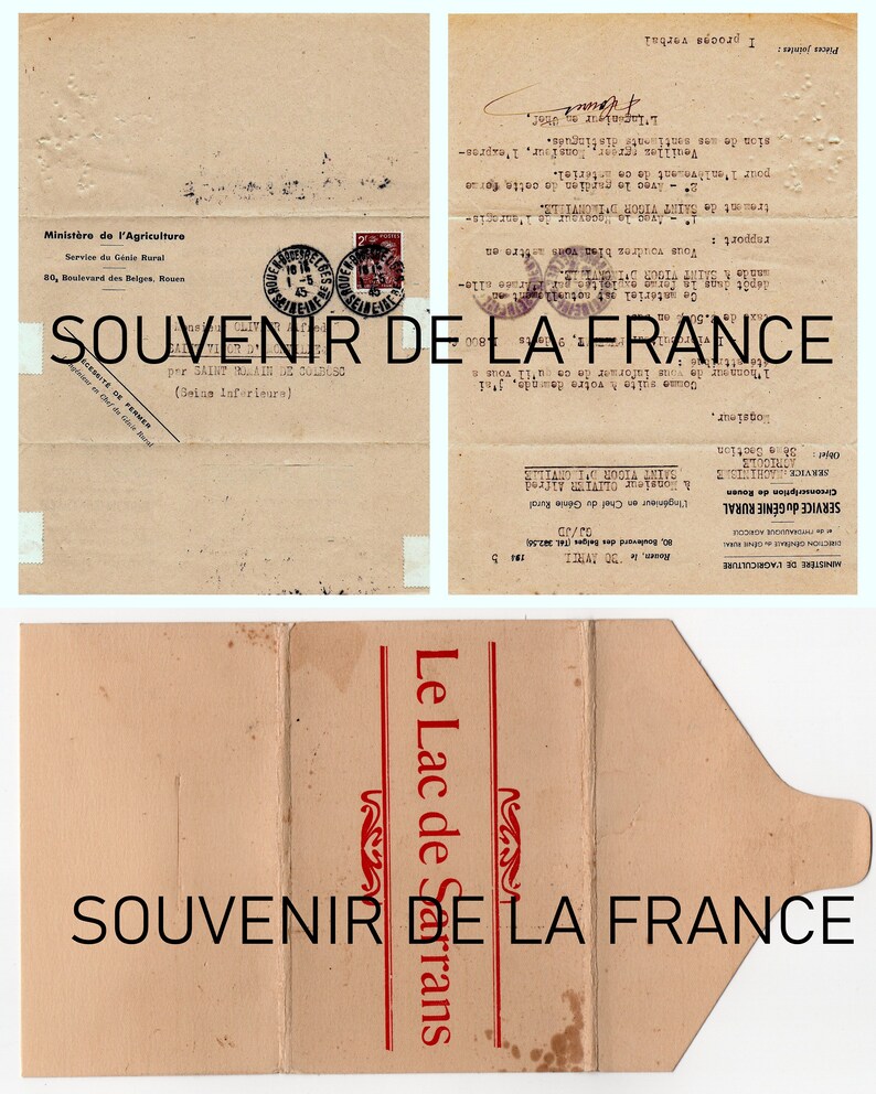 Five Sheets of French Ephemera Printables Instuctions for - Etsy