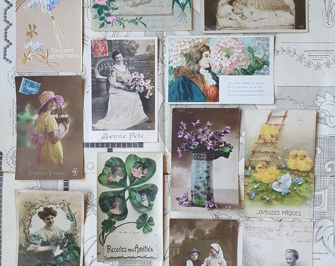Set of French Postcards - Early 1900s - Etsy