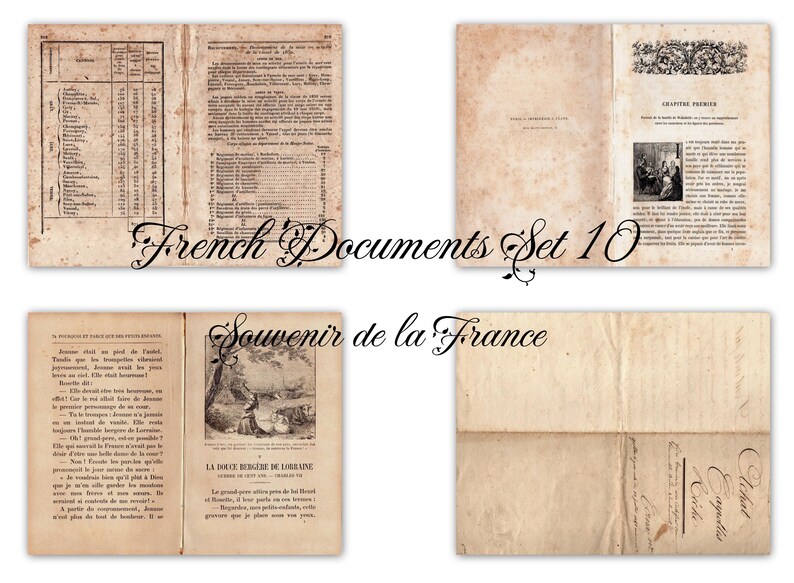 French Documents Set 10 - US Letter Size - Landscape Format - Etsy
