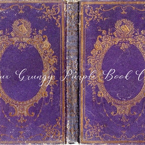 Antique French Faux Grungy Purple Book Covers - Landscape Format - Etsy