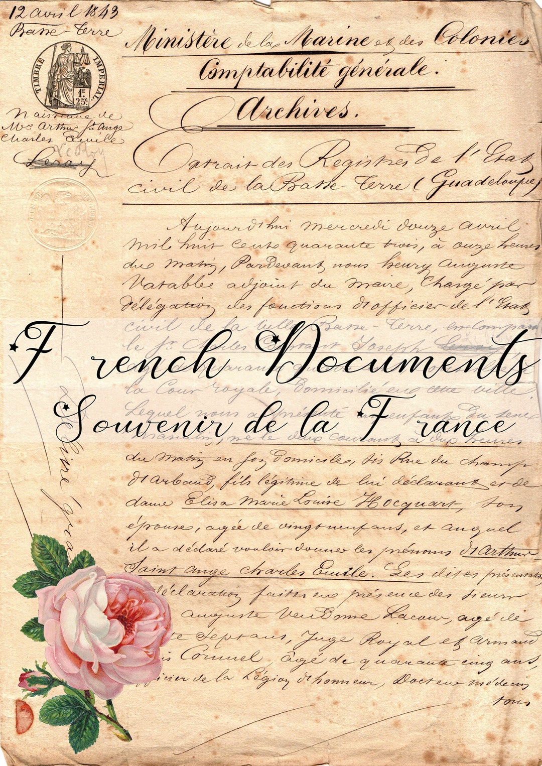 French Documents Set 1 - Etsy