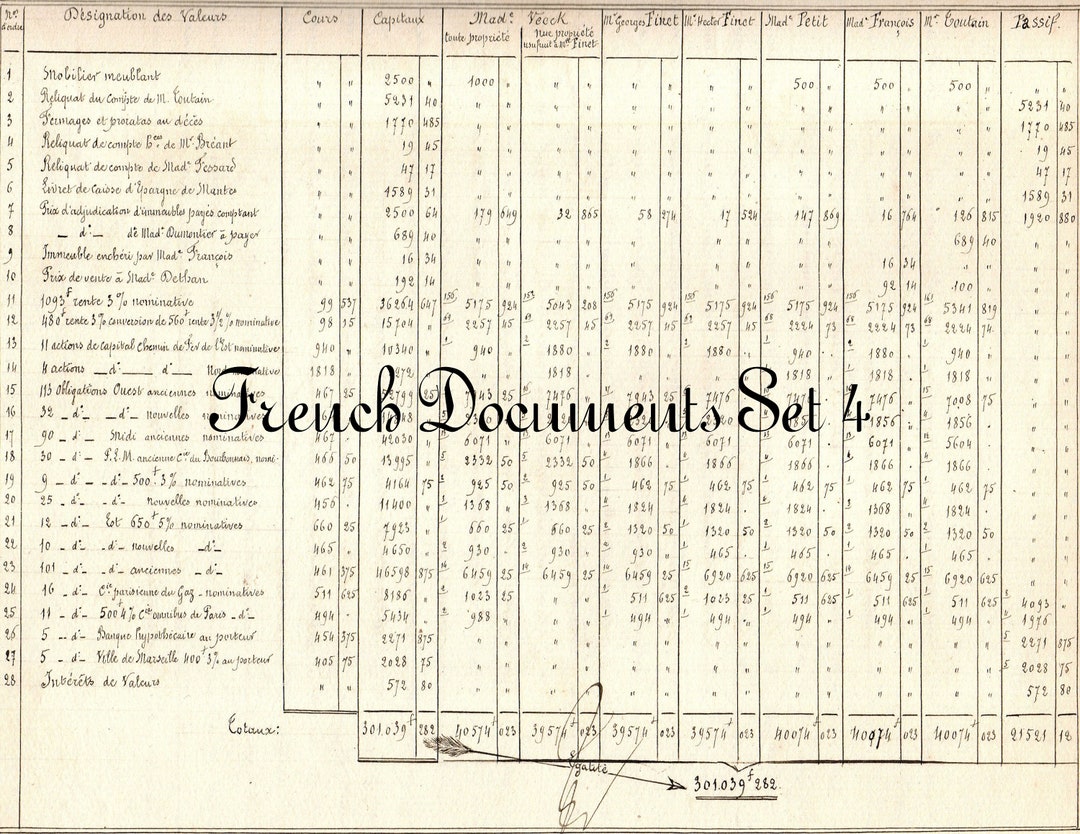 French Documents Set 4 - US Letter Size - Landscape - Etsy