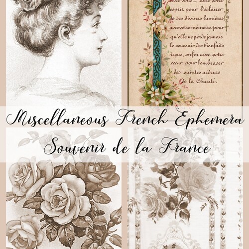 French Ephemera Pack Digital Kit Printable Digital - Etsy