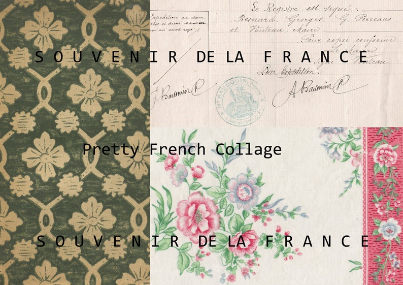 Five French Printable Collage Sheets - Landscape Format - Etsy
