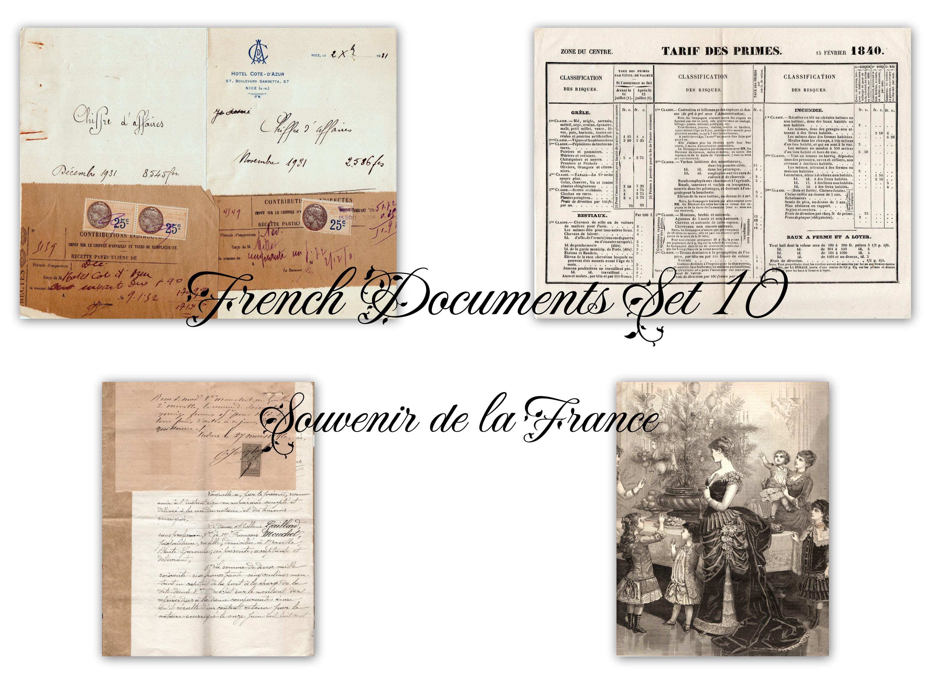 French Documents Set 10 - US Letter Size - Landscape Format - Etsy