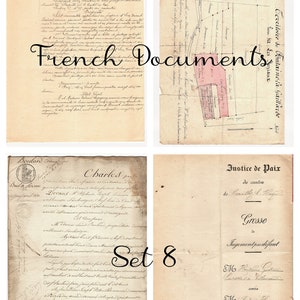 French Documents Set 8 - 12 Pages US Letter Size - Mixed Layout Format ...
