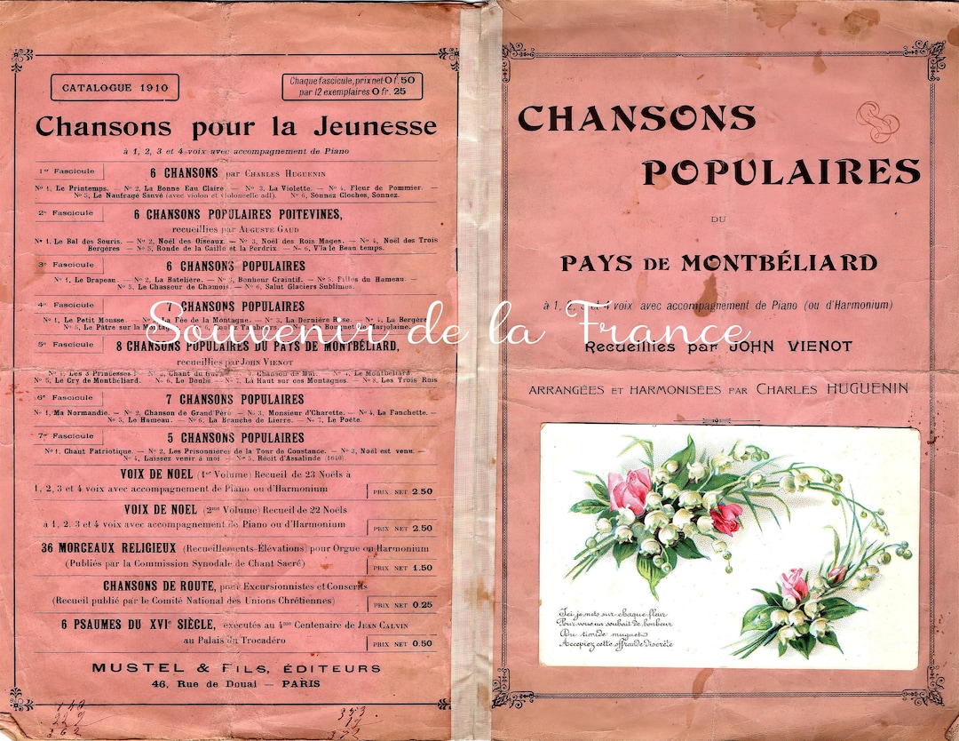 Rustic French Popular Songs Booklet - Chansons Populaires - US Letter ...