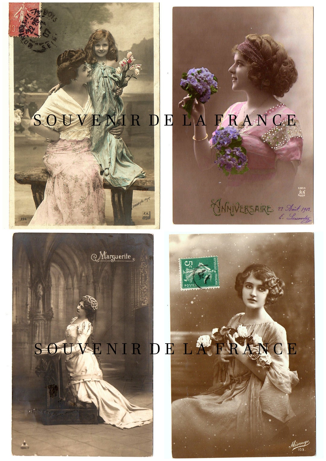 French Postcards Set 2 - Etsy