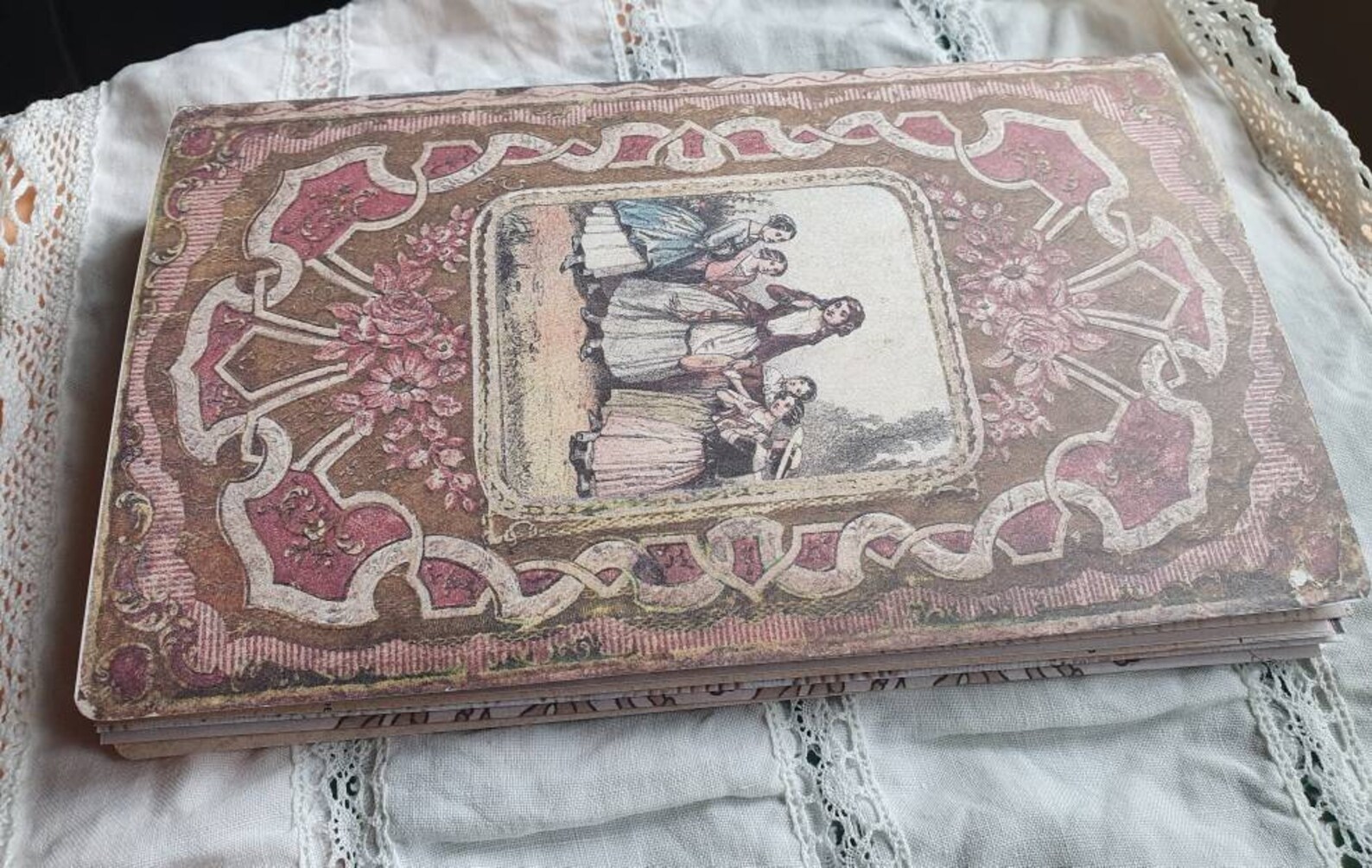 Antique French Faux Book Cover for Junk Journal Cover - Landscape ...