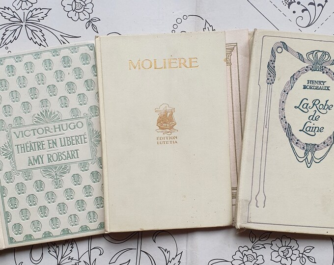 Set of Three French Nelson Book Covers Including End Pages 6 1/4 X 4 1/ ...