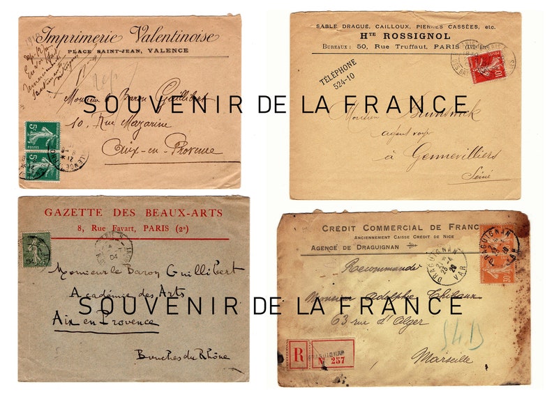Five Sheets of French Ephemera Printables Instuctions for - Etsy