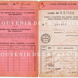 Rustic French Journal Printable of a Bank Book From 1902 and Onwards - Etsy