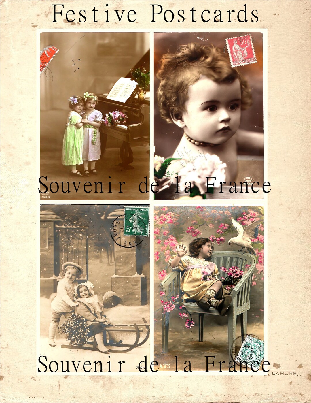 French Postcards Set 5 - Etsy