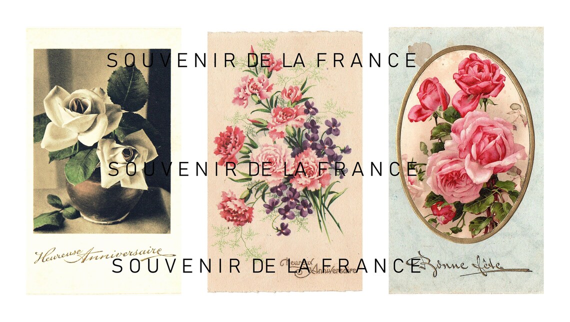 Five Sheets of French Ephemera Printables Instuctions for - Etsy