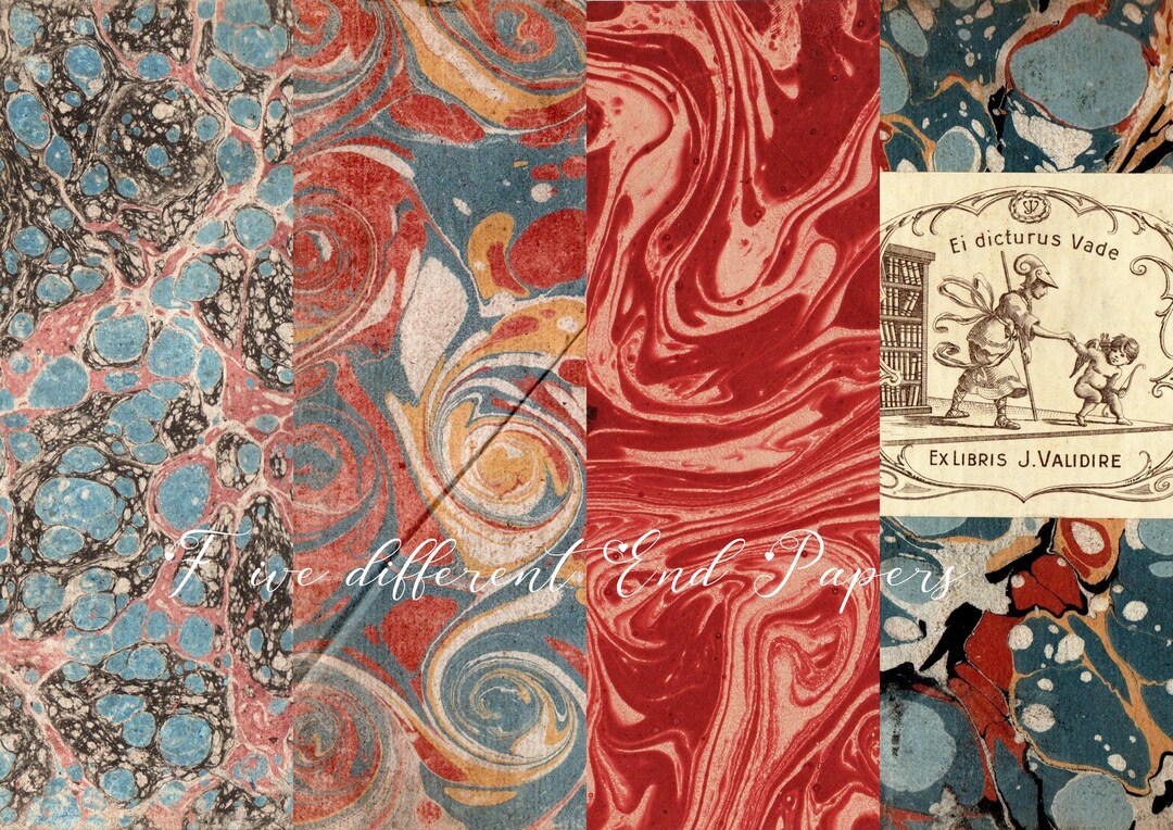 Grungy Book Covers and End Papers - Etsy