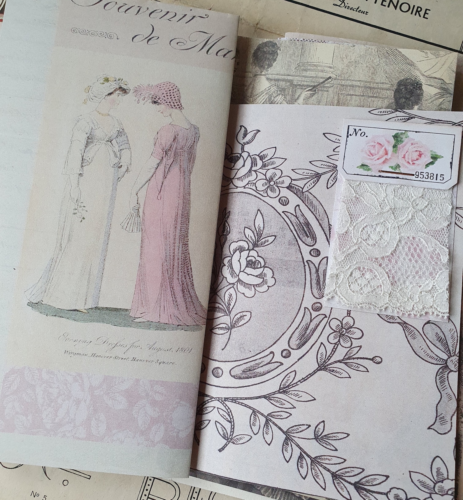 Whimsical - 13 Pages of French Journal and Ephemera Pages - Slim Format ...