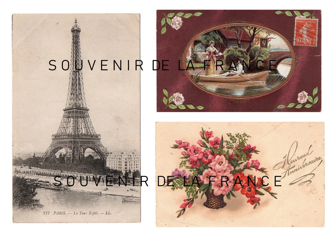 Five Sheets of French Ephemera Printables - Instuctions for Each Sheet ...