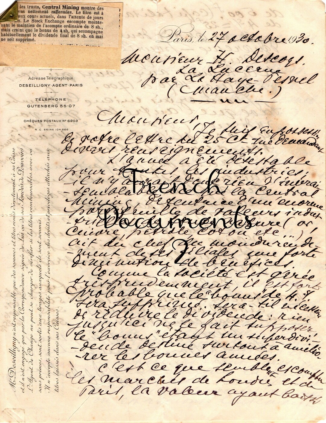 French Documents Set 2 - Etsy