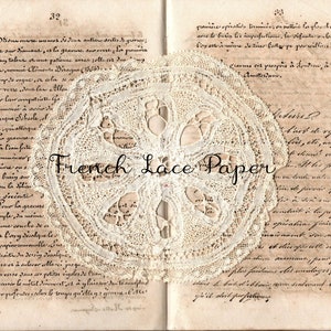 French Documents Set 9 - Antique Book Pages With French Lace- US Letter ...