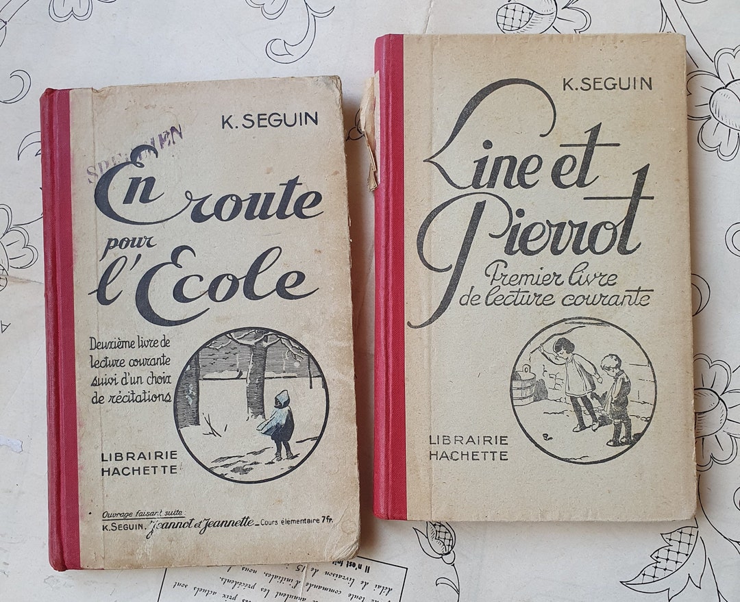 Two Original Hachette French School Book With Illustrations Size 7 3/4 ...