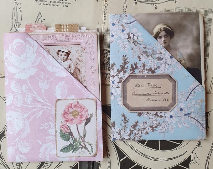 Set of Two Hybrid Ephemera Folders With Four Pockets - Size Approx. 6 ...