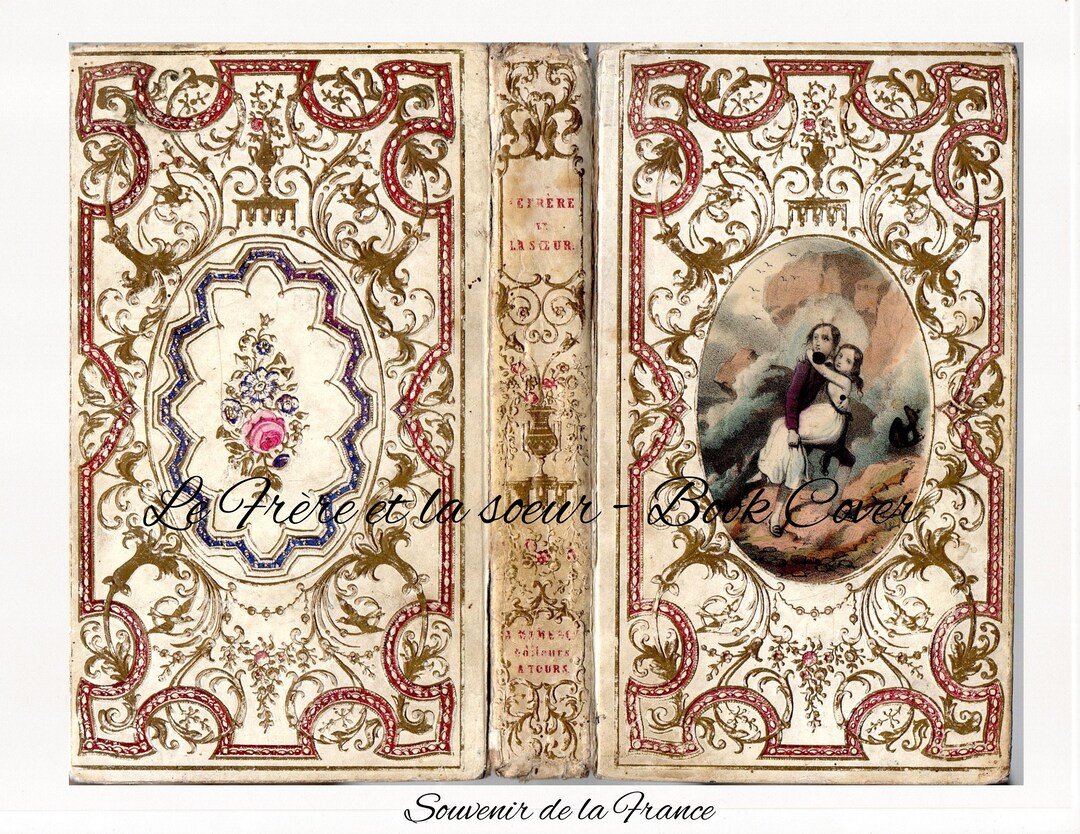 Antique French Faux Book Cover From 1845 - Le Frère Et La Soeur - Etsy