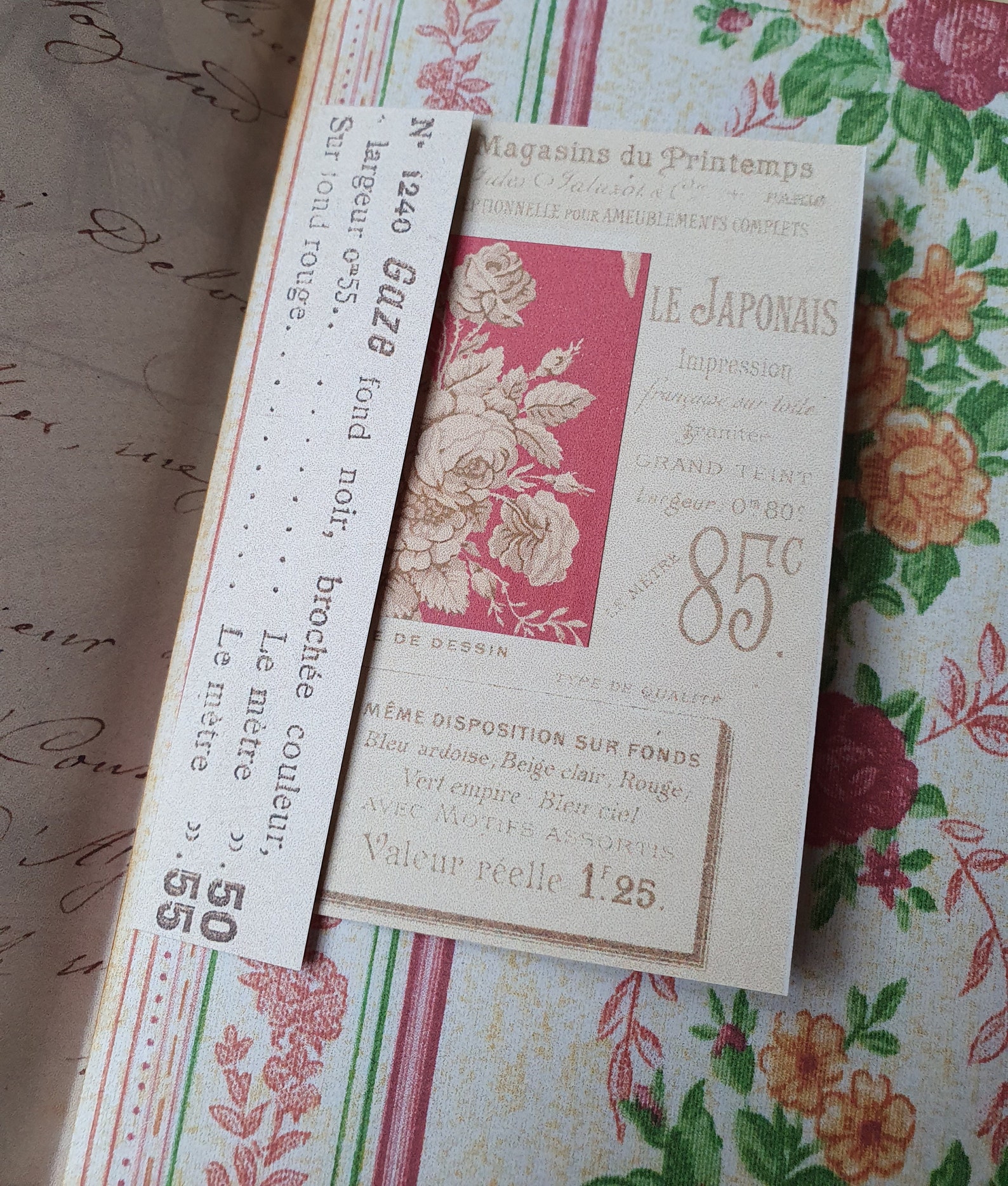 Whimsical - 13 Pages of French Journal and Ephemera Pages - Slim Format ...