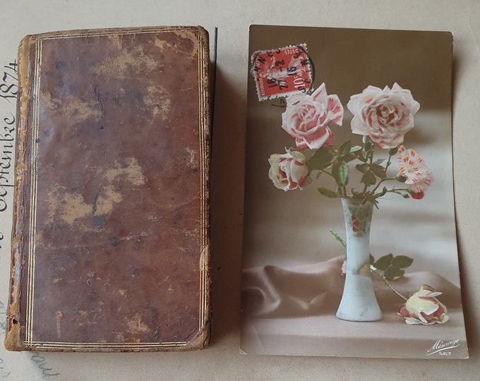 From 1782 a SMALL Antique French Book Size Approx 5 X 2 3/4 374 Rag ...