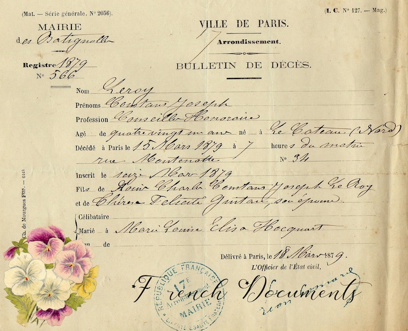French Documents Set 1 - Etsy