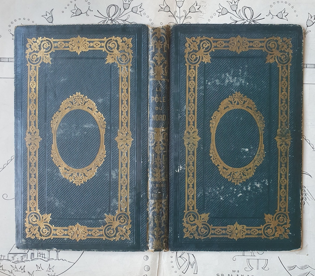 From 1800's Grungy French Antique Book Cover Size Just Under 9 X 5 1/4 ...