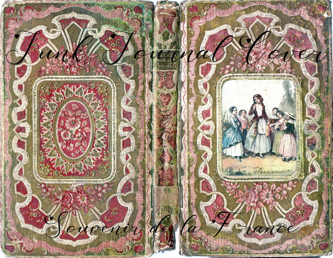 Antique French Faux Book Cover for Junk Journal Cover - Etsy