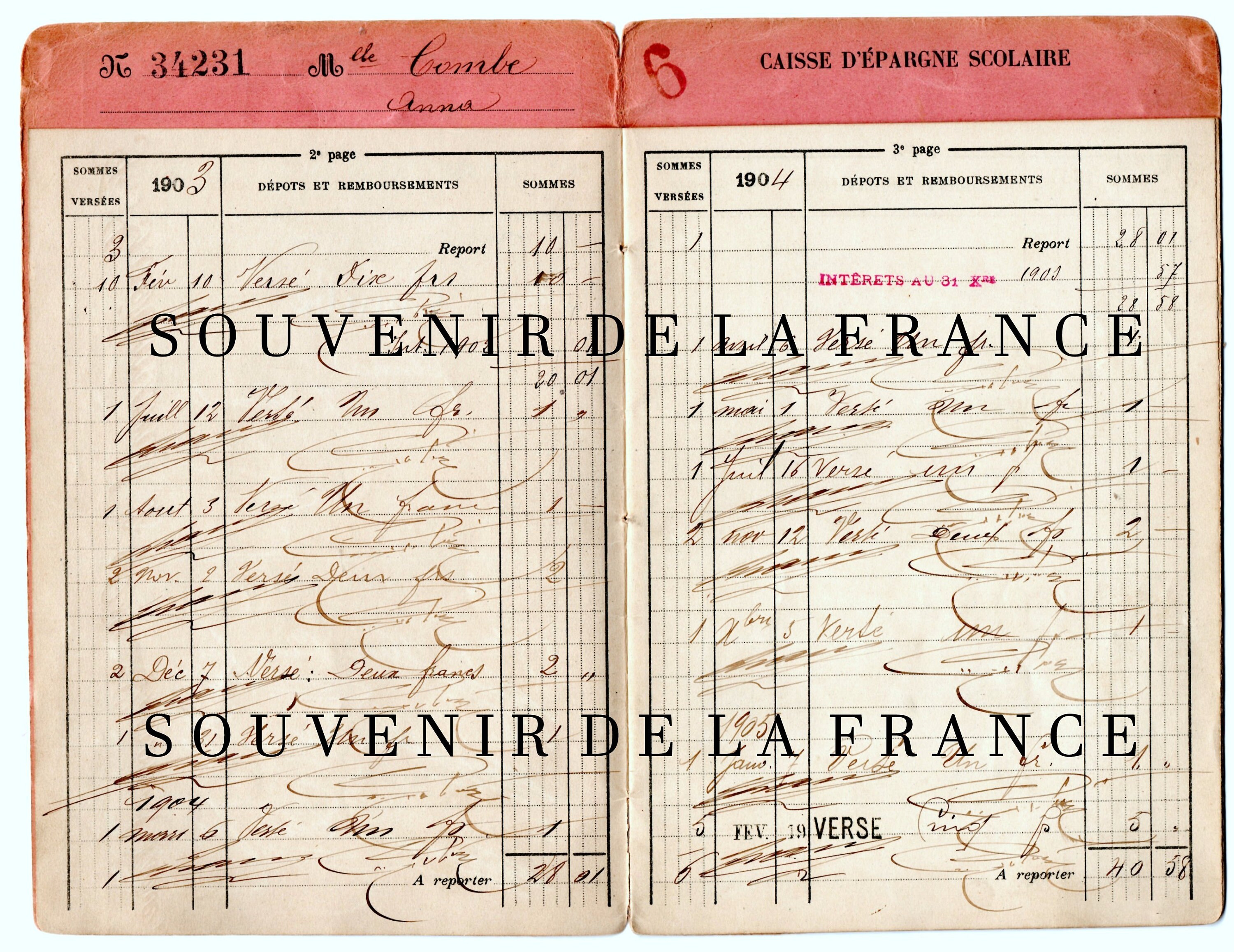Rustic French Journal Printable of a Bank Book From 1902 and Onwards - Etsy