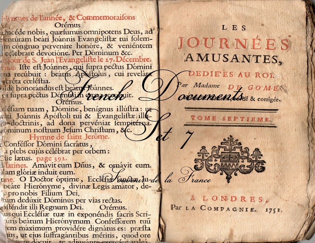 French Documents Set 7 - US Letter Size - 15 Pages (includes Bonus Page ...