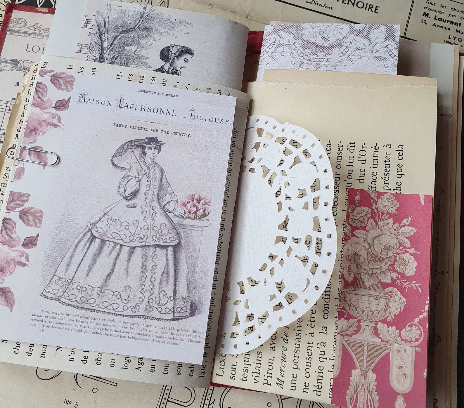 Whimsical - 13 Pages of French Journal and Ephemera Pages - Slim Format ...