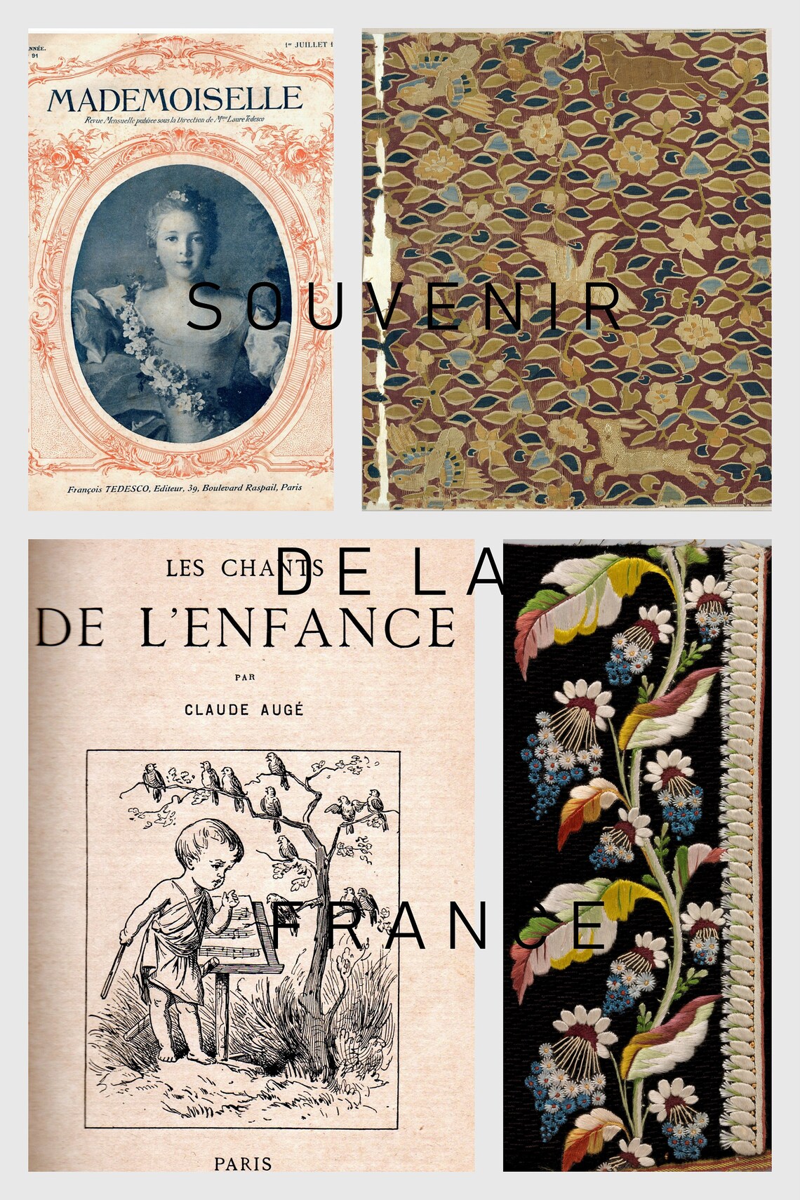 Printables - A French Collage Sheet, a French Textile Sheet and Three ...