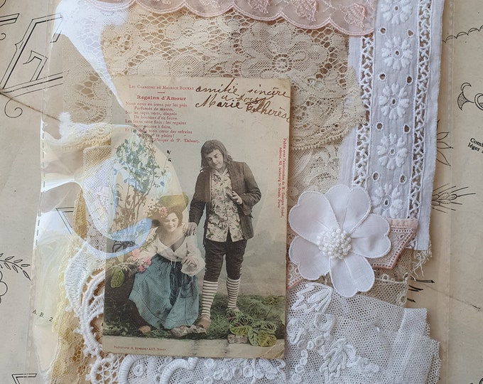 LACE Snippet Pack - Large Variety of Different Old French Laces, Trims ...