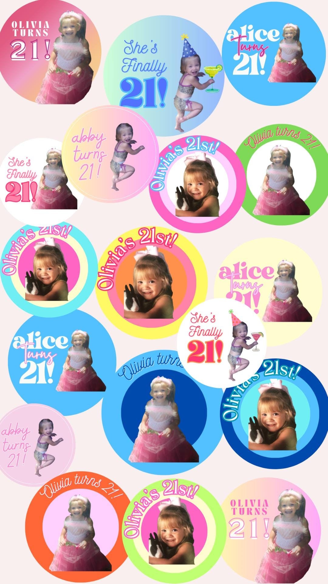 21st Birthday Sticker Design FOR DOWNLOAD!!! - Etsy