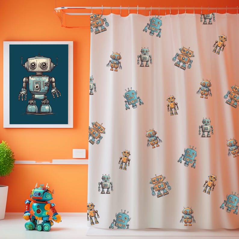 Robot PNG Bundle, Boys Over the Bed Art, Great for Kids Rooms and ...