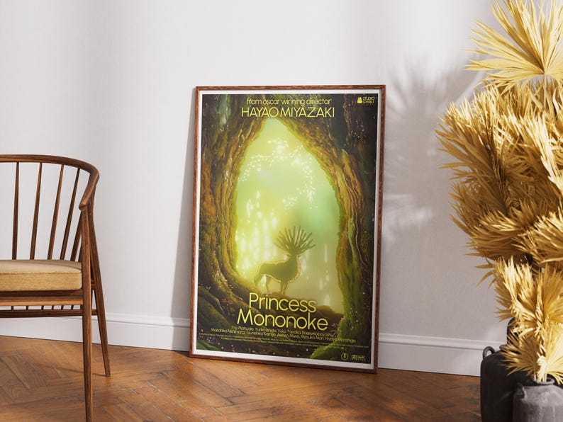 Princess Mononoke (1997) by Studio Ghibli Movie Poster, High Quality ...