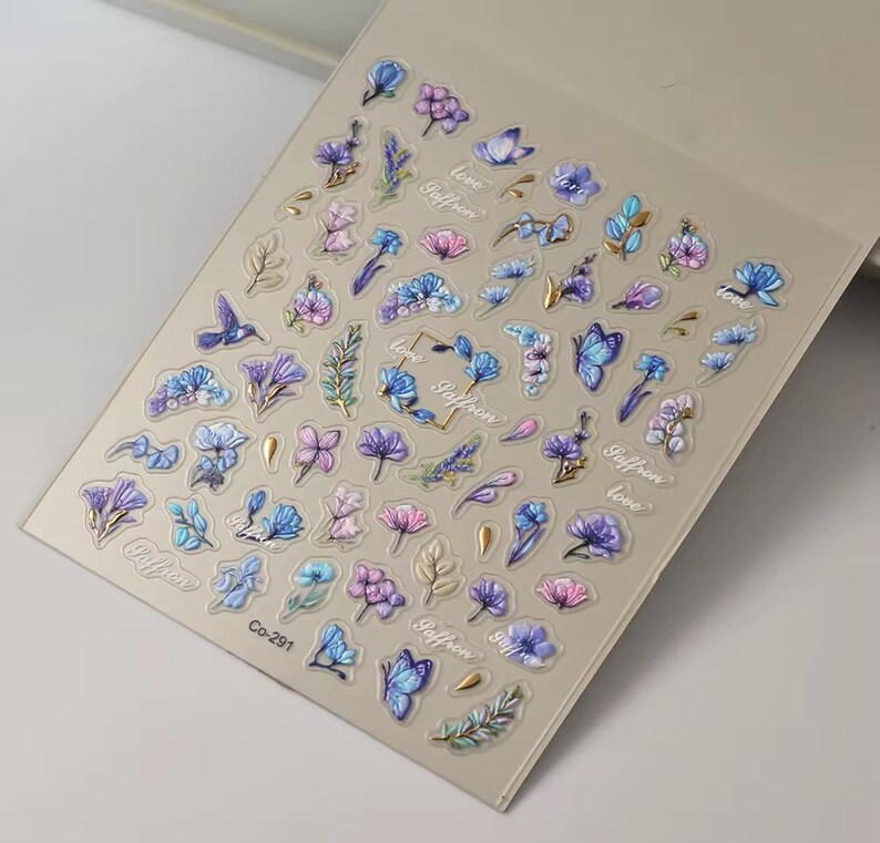 5D Floral Nail Art Stickers: Self Adhesive Summer Decals - Etsy