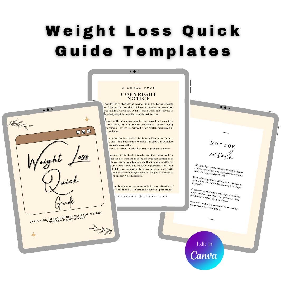 Weight Loss Quick Guide Templates | Printable & Digital Wellness ...