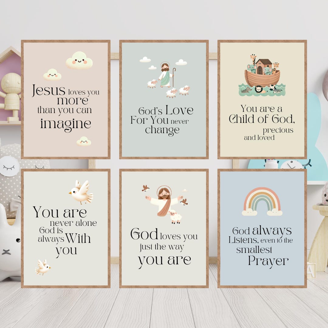 Christian Nursery Decoration Christian Kids Wall Art Sunday School Wall ...