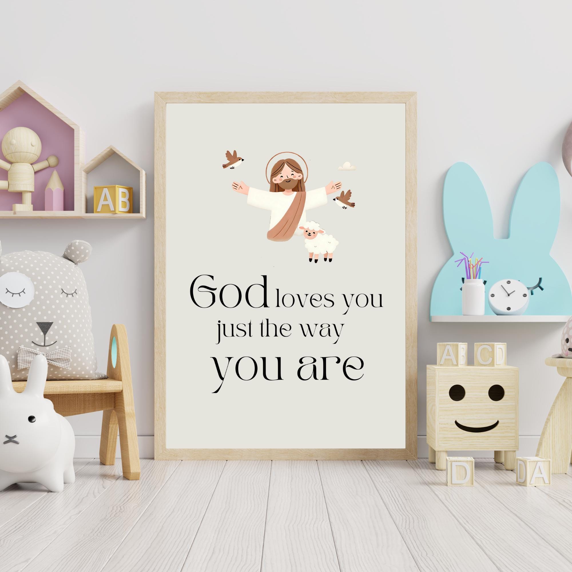 Christian Nursery Decoration Christian Kids Wall Art Sunday School Wall ...