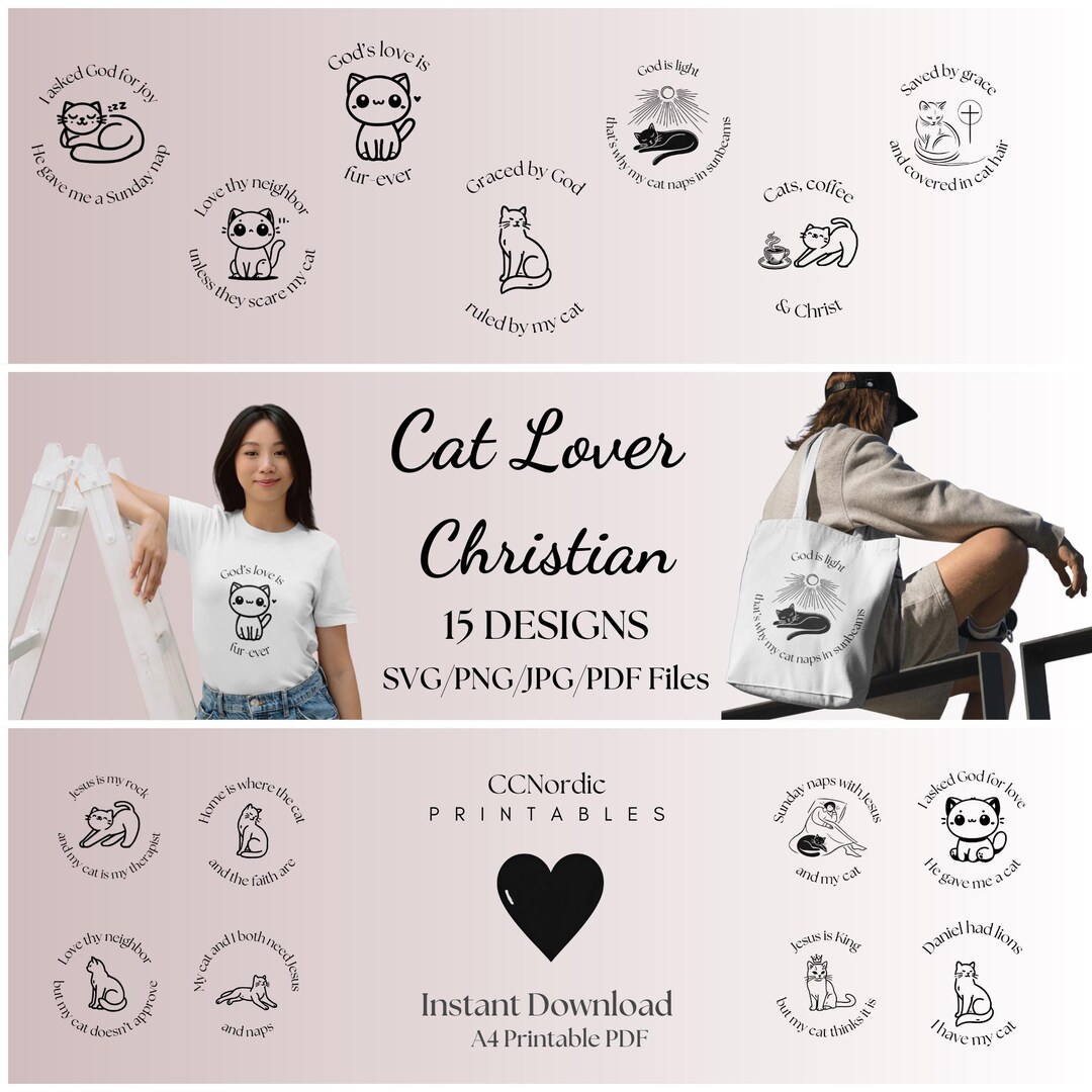 Christian Cats Svg, Christian Cats SVG, Cats Wall Decor, Cats Mug SVG ...