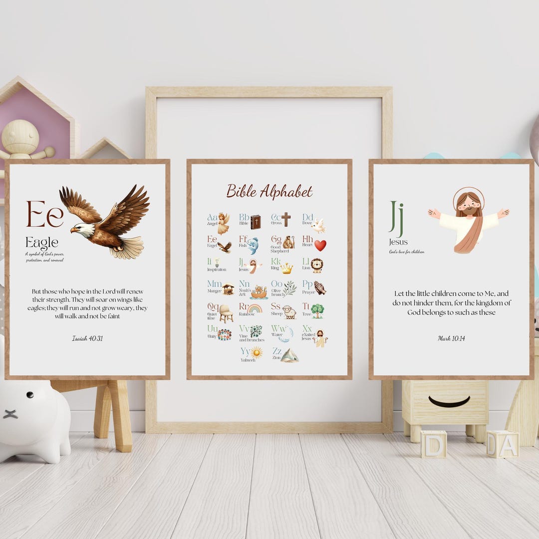 Christian Bible Full Alphabet for Kids Sunday School Kids Room ...