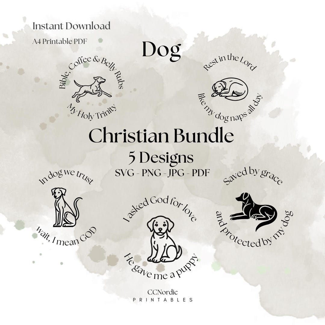 Christian and Dogs, Christian Dogs SVG, Dogs Wall Decor, 5 Designs ...