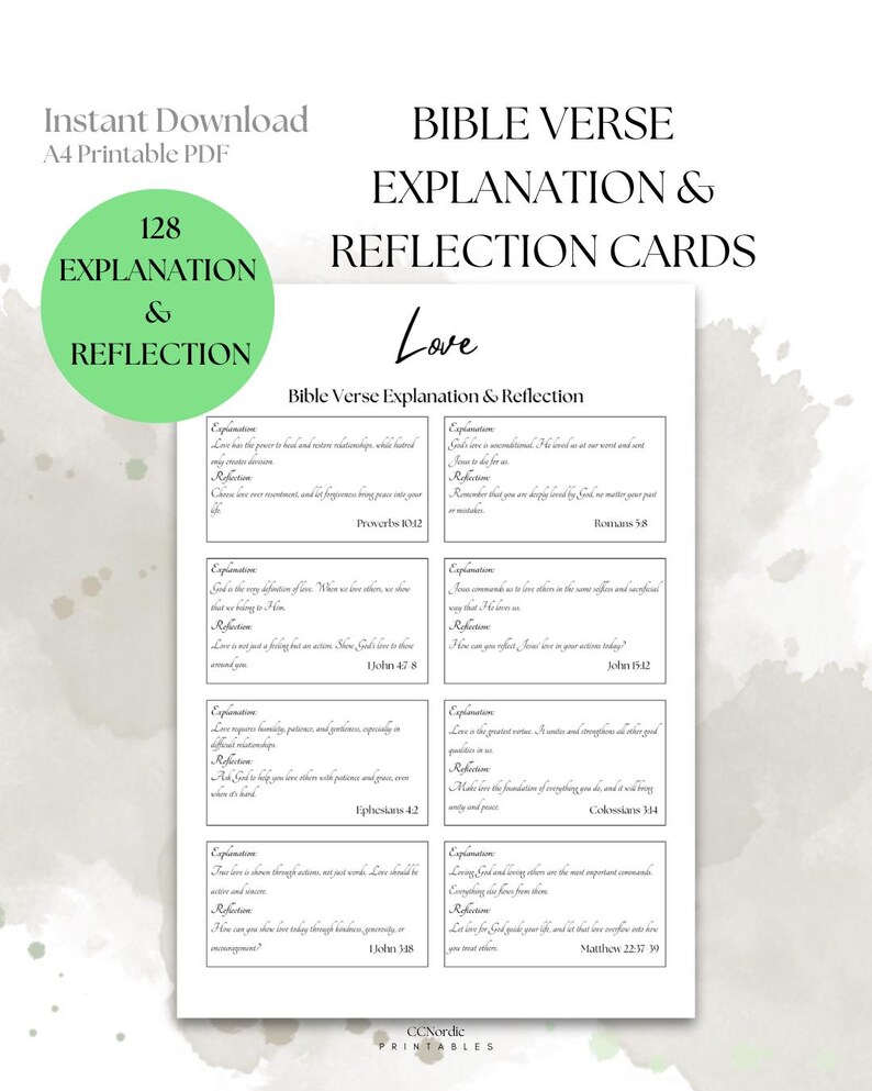 128 Printable Bible Verse Cards Inspirational Scripture Cards Download ...