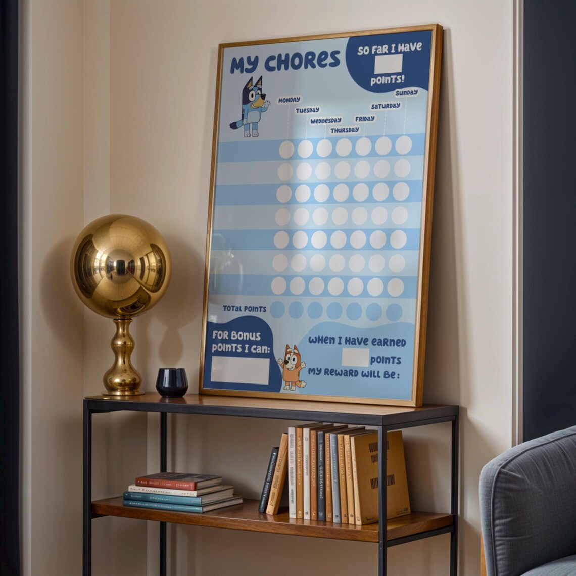 Bluey Printable Chore Chart for Kids - Digital Daily Checklist Planner ...